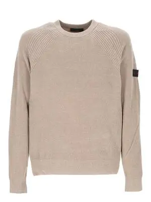 Peuterey Logo Patch Crewneck Jumper - Beige