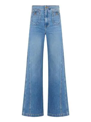 Veronica Beard High-rise Wide-leg Jeans - Blue