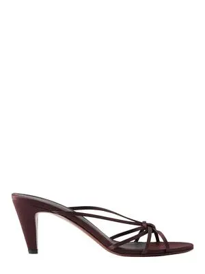 NEOUS Motha Satin Knot Detailing High Heel Sandals - Red