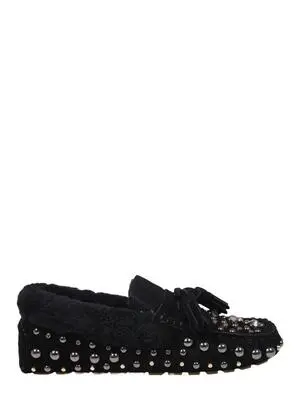 STRATEGIA R 55 Studded Tassel Flats - Black