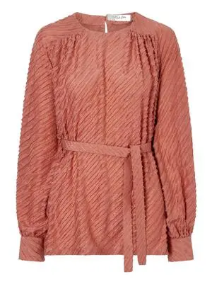 GIULIVA HERITAGE Giuliva Heritage Collection Belted Silk Blouse