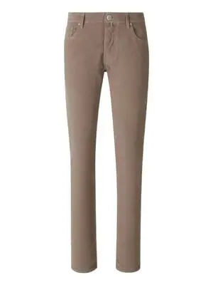 Jacob Cohen Logo Patch Straight-leg Pants - Beige