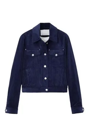 Rabanne Corduroy Jacket With Logo-stamped Buttons - Black