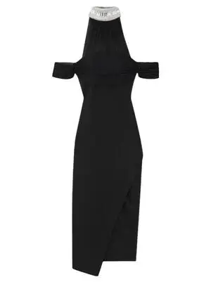DAVID KOMA David Koma Embellished High Neck Cut-Out Dress