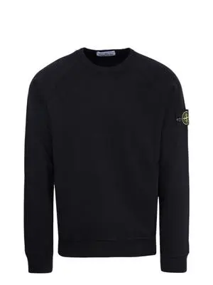Stone Island Logo Patch Crewneck Sweatshirt - Black