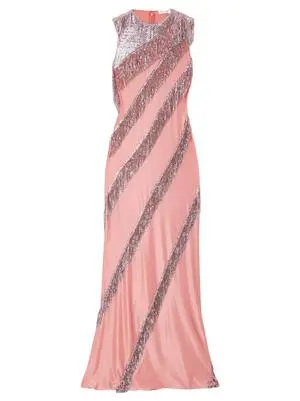 Rabanne Sequin-fringe Maxi Dress - Pink