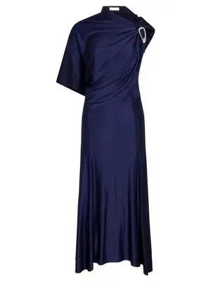 Rabanne Asymmetrical Long Dress In Navy - No