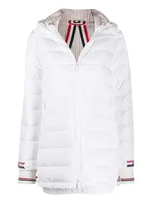 THOM BROWNE Thom Browne Zip-Up Hooded Overcoat