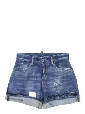 Dsquared2 Button Denim Shorts - Blue