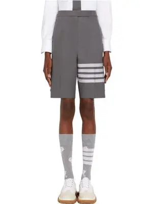 Thom Browne 4-bar Stripe Tailored Shorts - Medium Gray