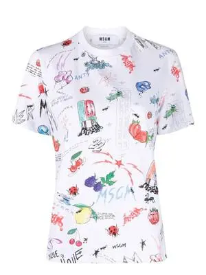 MSGM MSGM Illustration-Print Cotton T-Shirt