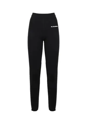 JIL SANDER Logo Printed Leggings - Black