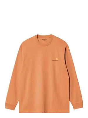 Carhartt Work In Progress L/S American Script T-Shirt  Orange