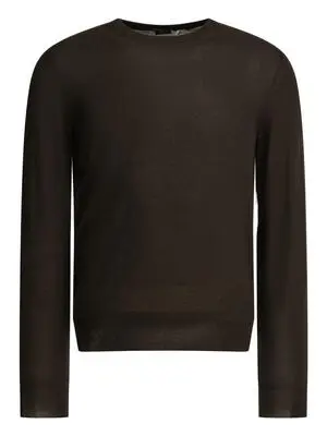 TOM FORD Crew Neck Sweater With Ribbed Trim - Black