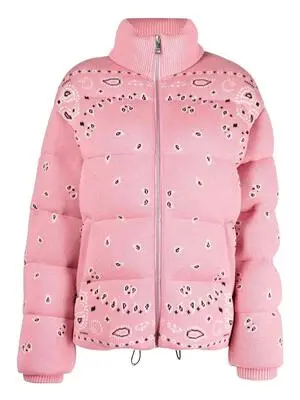 Alanui Bandana Printed Zipped Puffer Jacket - No