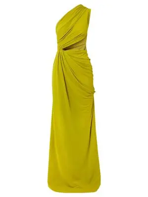 Alex Perry One-shoulder Draped Evening Gown - Brown