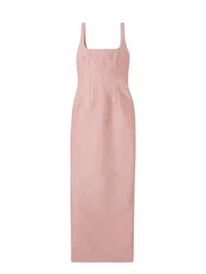 EMILIA WICKSTEAD Megara Paneled Cloqué Maxi Dress - Pink