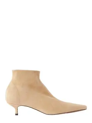 NEOUS Stiletto Heel Stretch Ankle Boots - Nude