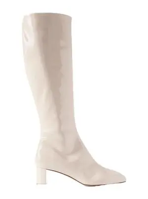AeydĒ Straight Shaft Knee-high Boots - Nude