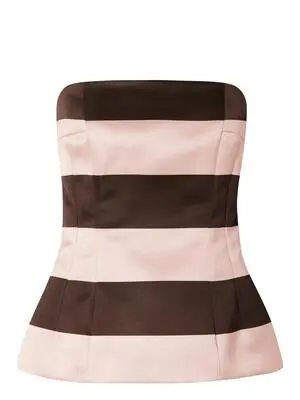 EMILIA WICKSTEAD Emilia Wickstead Strapless Duchesse-Satin Striped Top