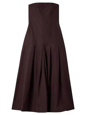 KALLMEYER Pleated Wool-blend Twill Midi Dress - Black