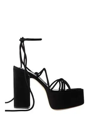 PARIS TEXAS Paris Texas Suede Platform Sandals With Tie Fastening