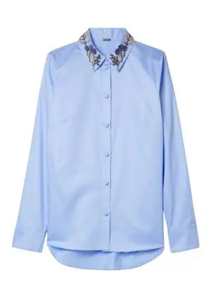 ADAM LIPPES Adam Lippes Embellished Cotton Poplin Shirt