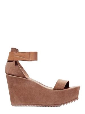 PEDRO GARCIA Pedro Garcia Suede Textured Leather Wedge Sandals