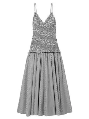 Brandon Maxwell Full Flared Midi Dress - Gray