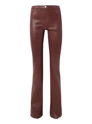 L'Agence L'agence Ruth Coated Cotton-Blend Slim-Leg Pants No