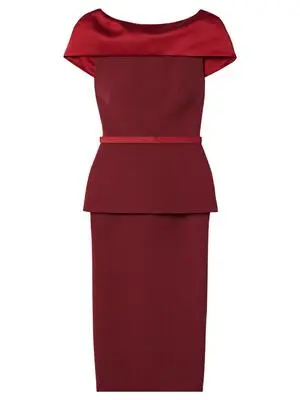 SAFIYAA LONDON Midi Dress With Satin Trim - Red