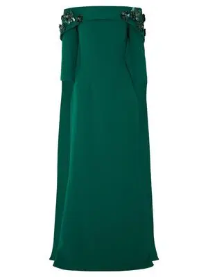 Safiyaa Off-the-shoulder Gown With Cape Effect - No