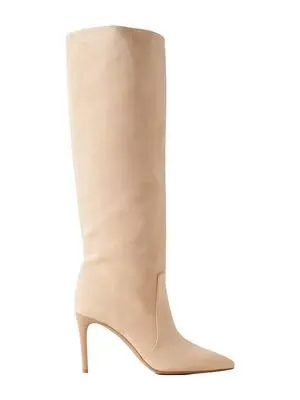 Paris Texas Solid Suede Knee Boots - Nude