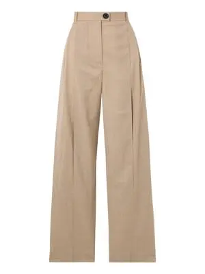 PETER DO Beige Wool-blend Relaxed Leg Pants - Nude