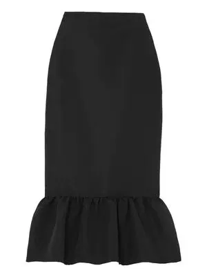 BRANDON MAXWELL Brandon Maxwell Ruffled Silk-Twill Midi Skirt