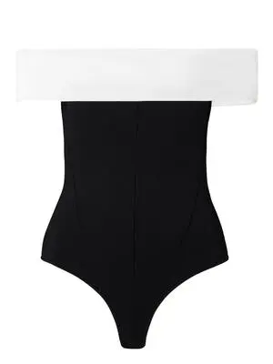 GALVAN Galvan Aria Stretch-Knit Off-the-Shoulder Bodysuit