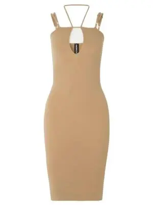 ANDREĀDAMO Cutout Midi Dress - Nude
