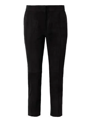 Alex Perry Cropped Slim-leg Suede Pants - No