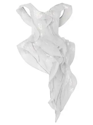 Maticevski Ruffled Sequined Mesh Top - No
