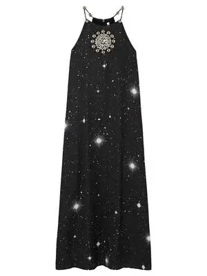 CHRISTOPHER KANE Embellished Printed Crepe Midi Dress - No