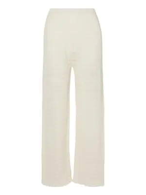 LAUREN MANOOGIAN Smocked Textured Flared Pants - No