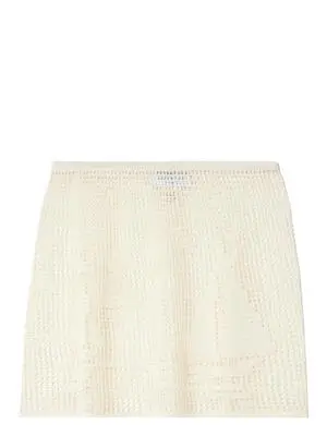 Calle Del Mar Crocheted Mini Skirt - White
