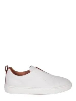 Santoni Round-toe Slip-on Sneakers - White
