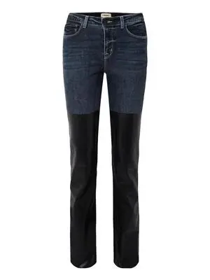L'Agence High-waisted Coated Flared Jeans - No