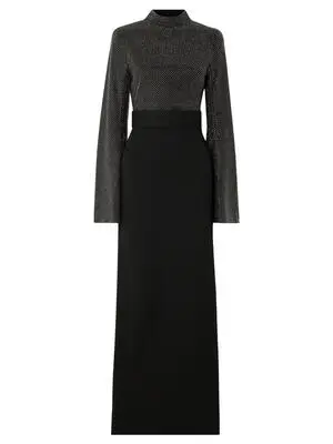 Solace The Lolo Crystal-embellished Crepe Gown - Black