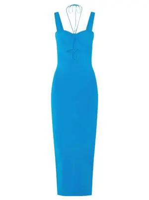 Galvan Cutout Stretch Midi Dress - Blue