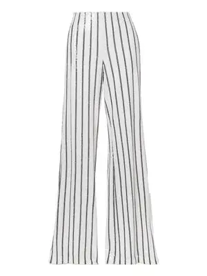 L'Agence Striped Sequined Slim-leg Crepe Pants - No