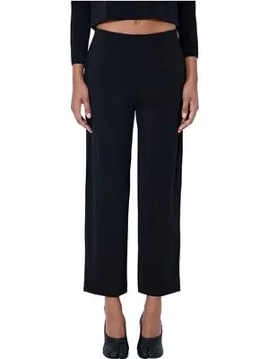 Issey Miyake Elasticated Waist Straight-leg Trousers - Black