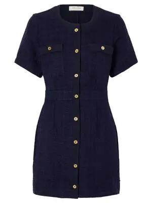 Giuliva Heritage Bouclé-tweed Mini Dress - Black