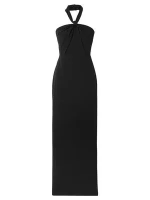 Alex Perry Crepe Halterneck Gown - Black